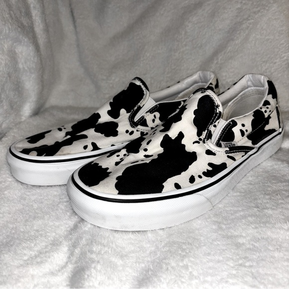 Vans | Shoes | Custom Vans Sneakers Cow Print Size Womens 85 Classic ...